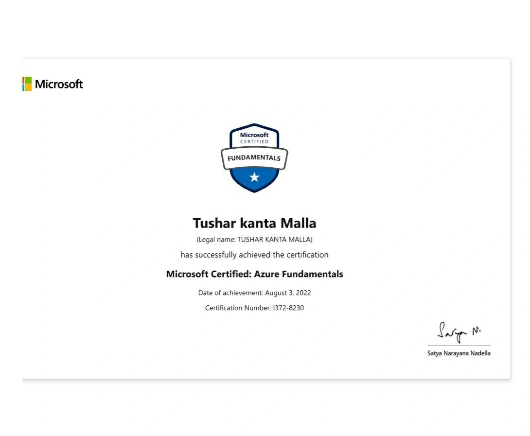 Tushar kanta Malla on LinkedIn: Thrilled to announce that I have earned ... Tushar kanta Malla on LinkedIn: Thrilled to announce that I have earned ...