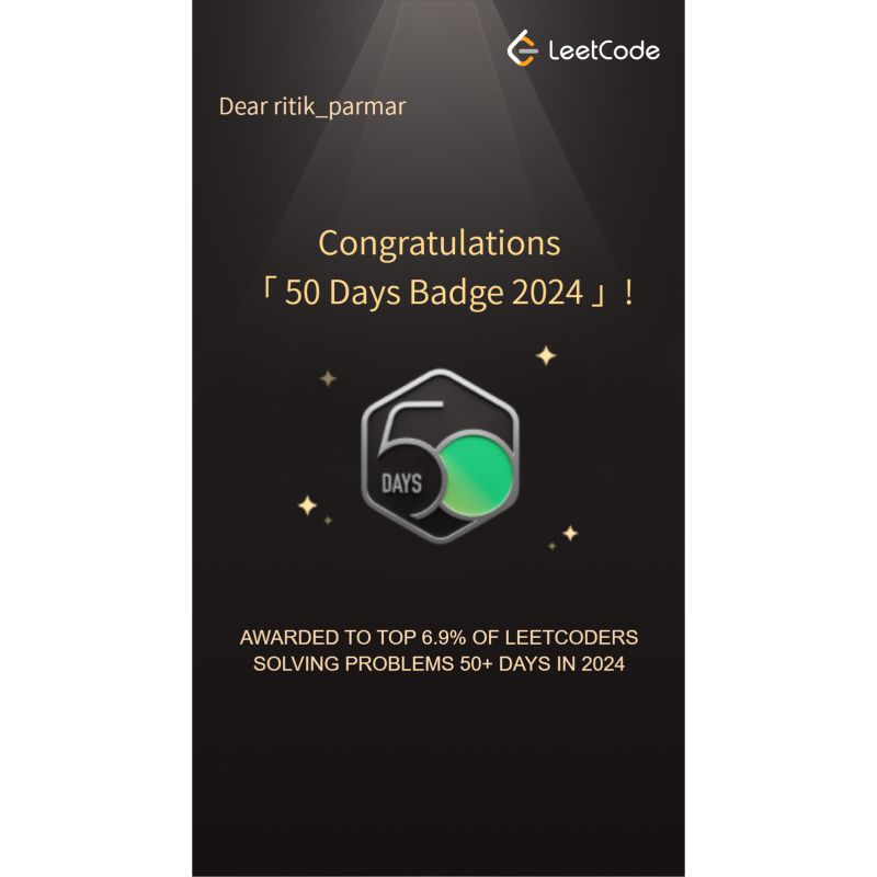 Ritik Parmar on LinkedIn: #leetcode #achievementunlocked # ... Ritik Parmar on LinkedIn: #leetcode #achievementunlocked # ...