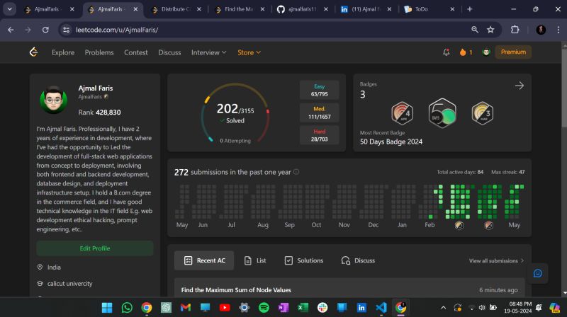 Solved 200+ software problems on LeetCode | Ajmal Faris posted on the ... Solved 200+ software problems on LeetCode | Ajmal Faris posted on the ...