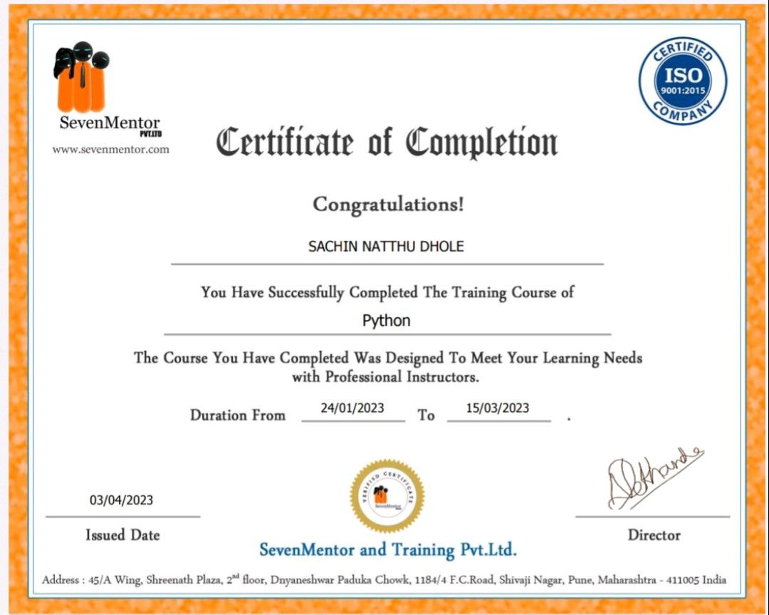 Sachin Dhole on LinkedIn: #python #pythonprogramming #pythondeveloper Sachin Dhole on LinkedIn: #python #pythonprogramming #pythondeveloper