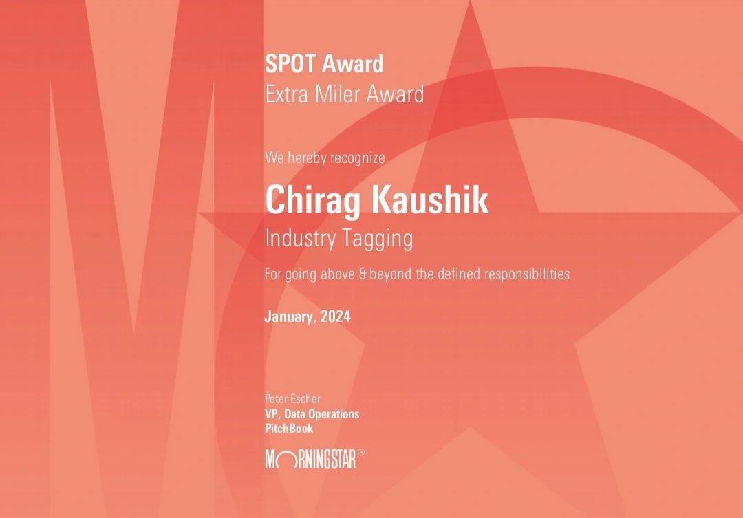 Chirag Kaushik on LinkedIn: #spotaward Chirag Kaushik on LinkedIn: #spotaward