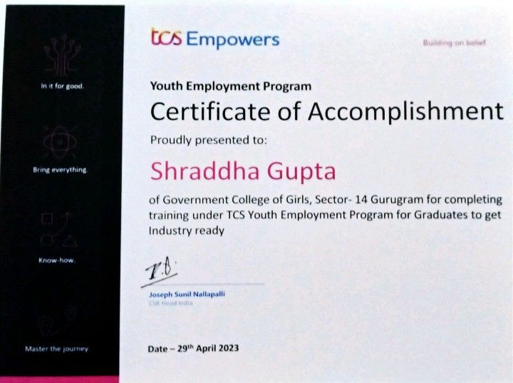 Shraddha Gupta on LinkedIn: #tcsion #tcs #training #empowers #share # ... Shraddha Gupta on LinkedIn: #tcsion #tcs #training #empowers #share # ...