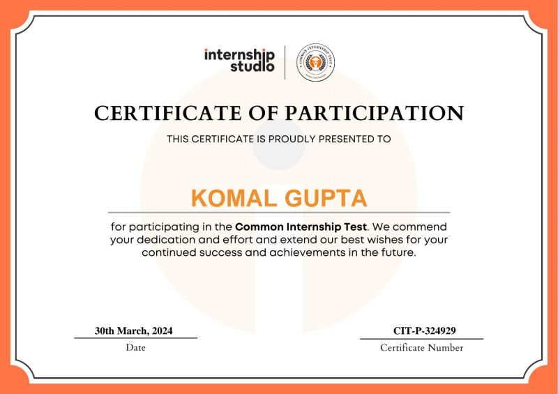 Komal Gupta on LinkedIn: #internshipstudio #internshipstudio # ... Komal Gupta on LinkedIn: #internshipstudio #internshipstudio # ...