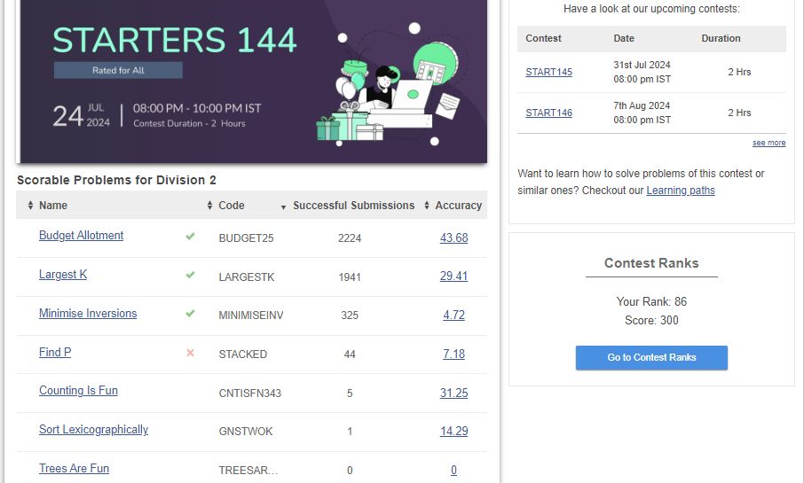 Aditya Shukla on LinkedIn: #coding #codechef #competitivecoding #dsa ... Aditya Shukla on LinkedIn: #coding #codechef #competitivecoding #dsa ...