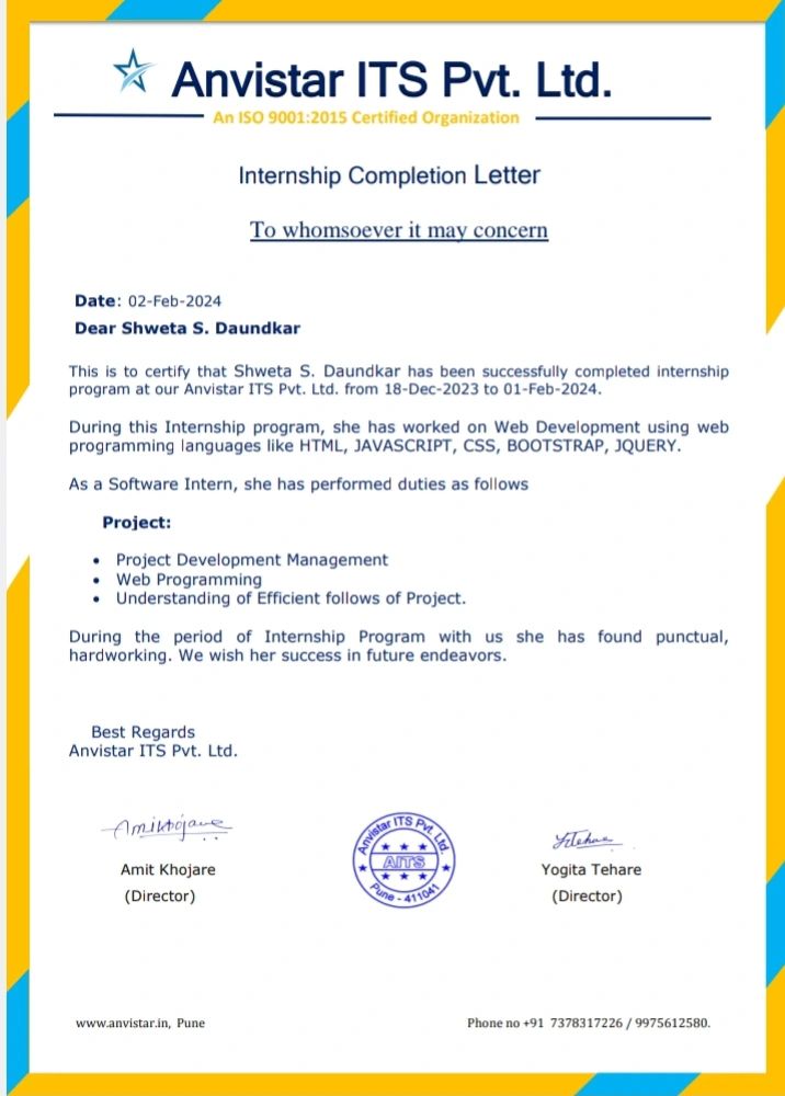 Shweta Daundkar on LinkedIn: #html #css #javascript #bootstrap #jquery ... Shweta Daundkar on LinkedIn: #html #css #javascript #bootstrap #jquery ...