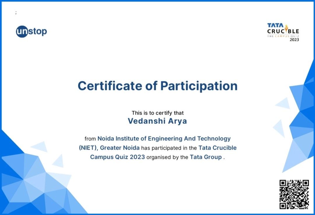 Vedanshi Arya on LinkedIn: #unstop #tcs #codingchallenge #improvement # ... Vedanshi Arya on LinkedIn: #unstop #tcs #codingchallenge #improvement # ...