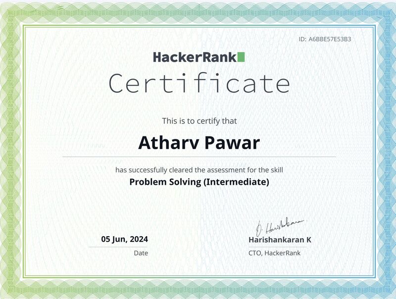 Atharv Pawar on LinkedIn: #hackerrank #problemsolving #coding # ... Atharv Pawar on LinkedIn: #hackerrank #problemsolving #coding # ...