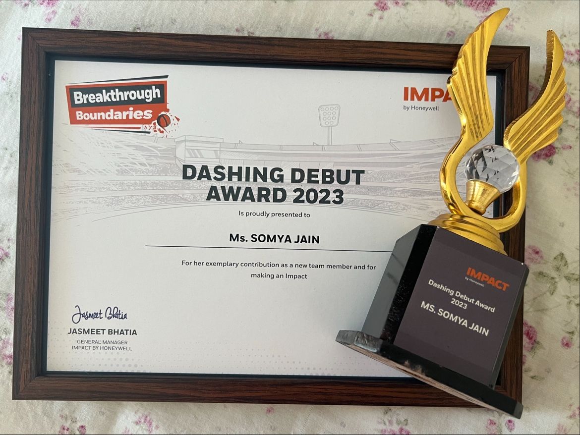 Somya Jain on LinkedIn: #dashingdebutaward #honeywell # ... Somya Jain on LinkedIn: #dashingdebutaward #honeywell # ...