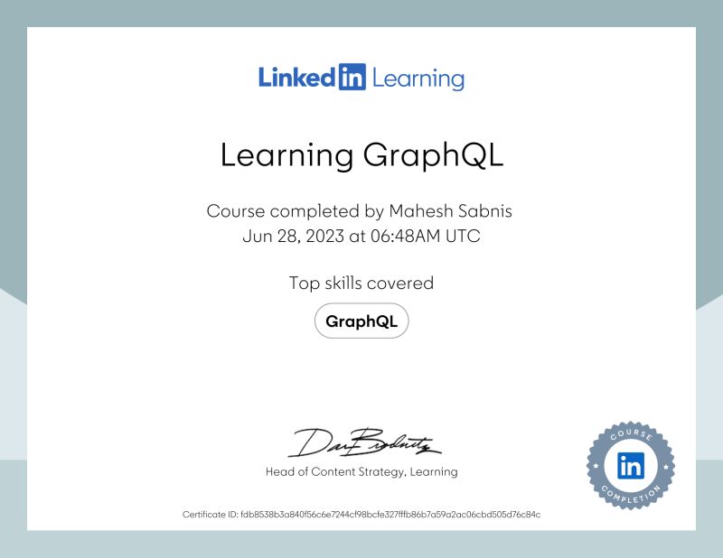 Mahesh Sabnis on LinkedIn: Certificate of Completion Mahesh Sabnis on LinkedIn: Certificate of Completion