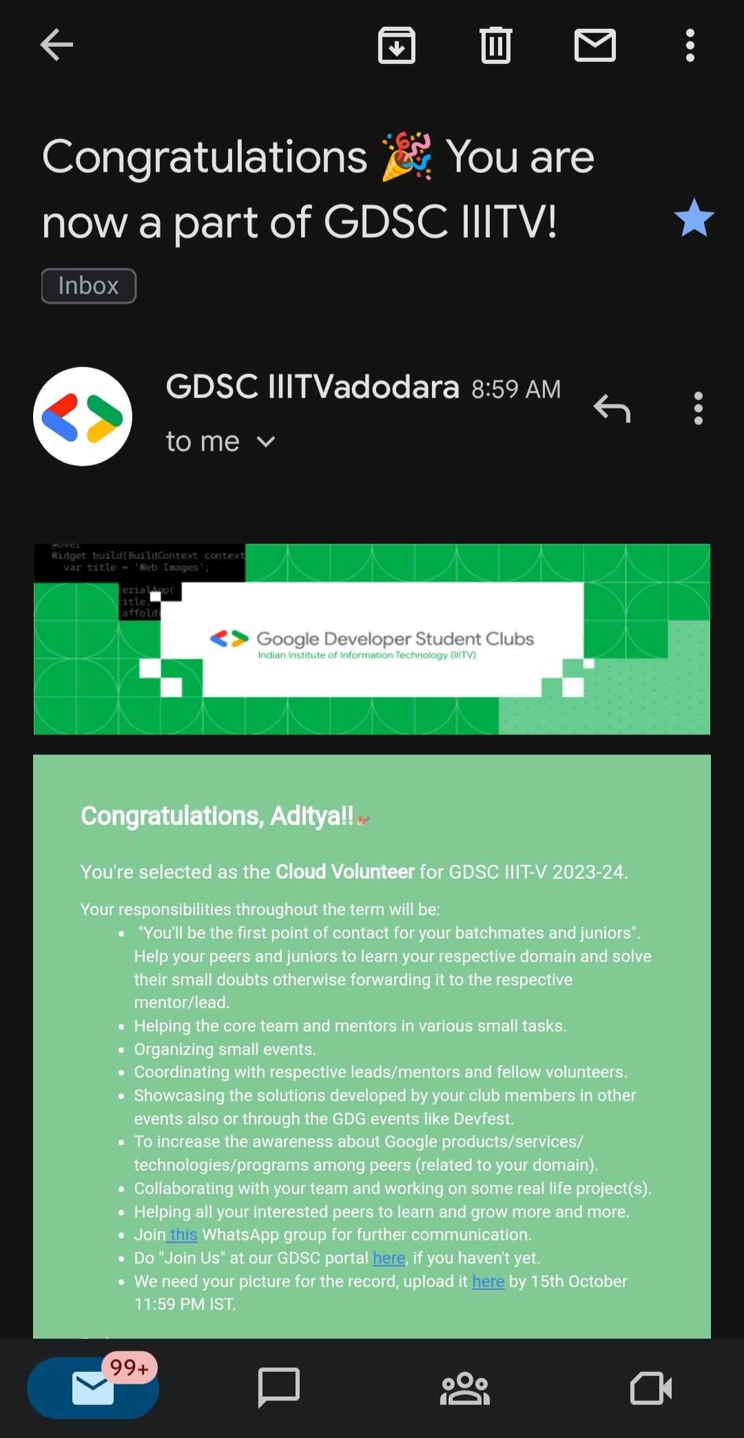 Aditya Gahukar on LinkedIn: #gdsc #cloud #volunteer #iiitv # ... Aditya Gahukar on LinkedIn: #gdsc #cloud #volunteer #iiitv # ...