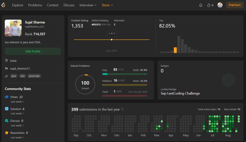 SUJAL SHARMA on LinkedIn: #codinglife #streakingto100 #dsawithkunal # ... SUJAL SHARMA on LinkedIn: #codinglife #streakingto100 #dsawithkunal # ...