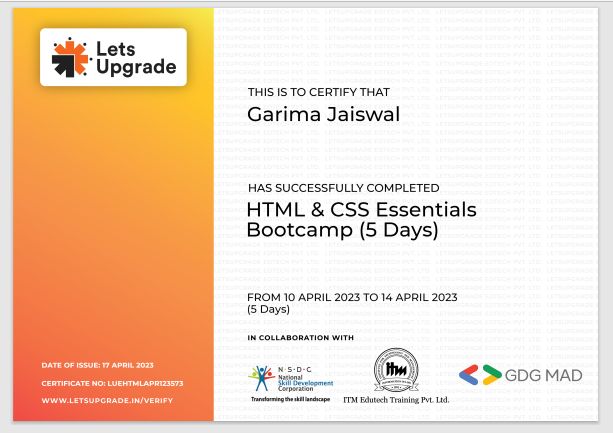 Garima Jaiswal on LinkedIn: #webdevelopment #html #css #letsupgrade # ... Garima Jaiswal on LinkedIn: #webdevelopment #html #css #letsupgrade # ...