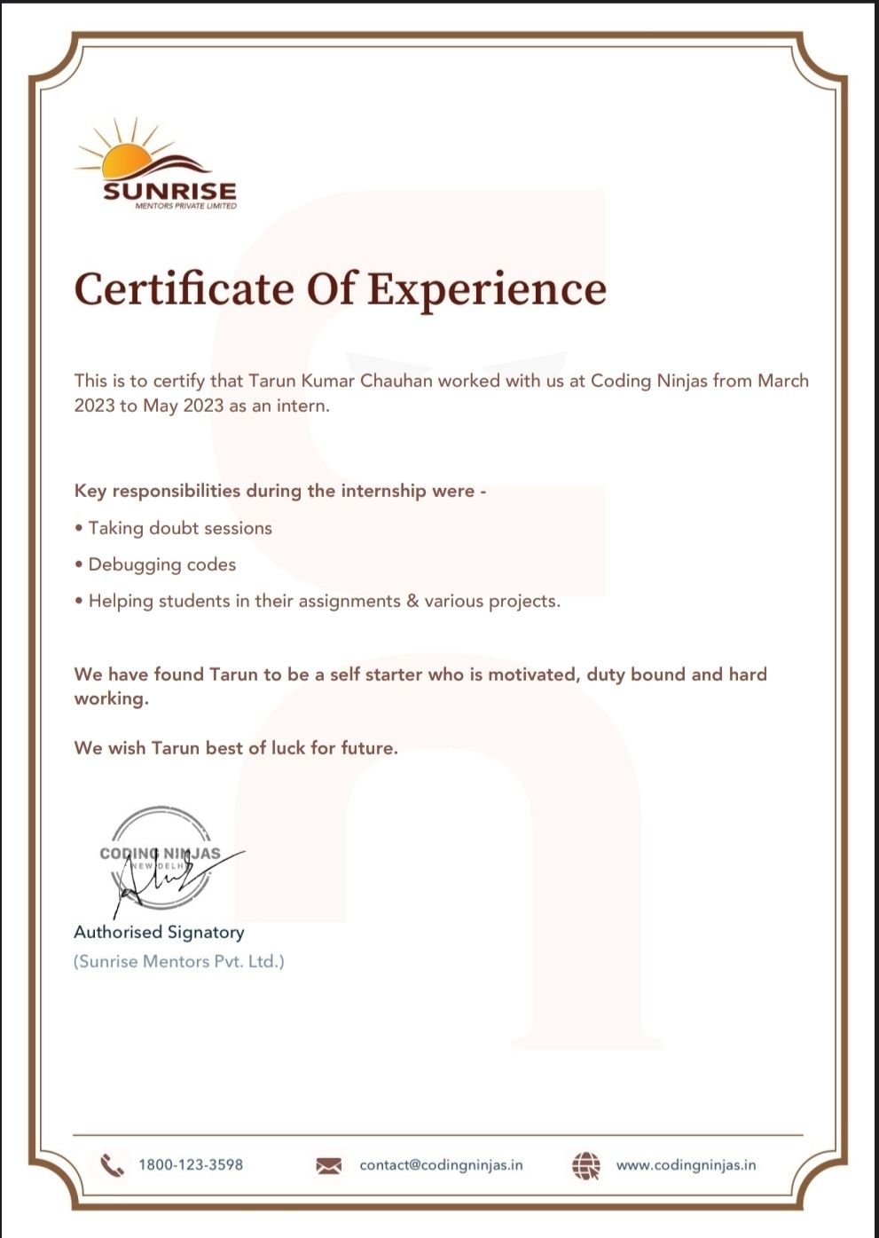 Tarun Kumar Chauhan on LinkedIn: #codingninjas #taship #codedebugger # ... Tarun Kumar Chauhan on LinkedIn: #codingninjas #taship #codedebugger # ...