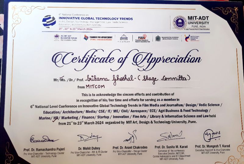 Sritama Ghosal on LinkedIn: #mitartdesigntechnology #nationalconference2024 Sritama Ghosal on LinkedIn: #mitartdesigntechnology #nationalconference2024