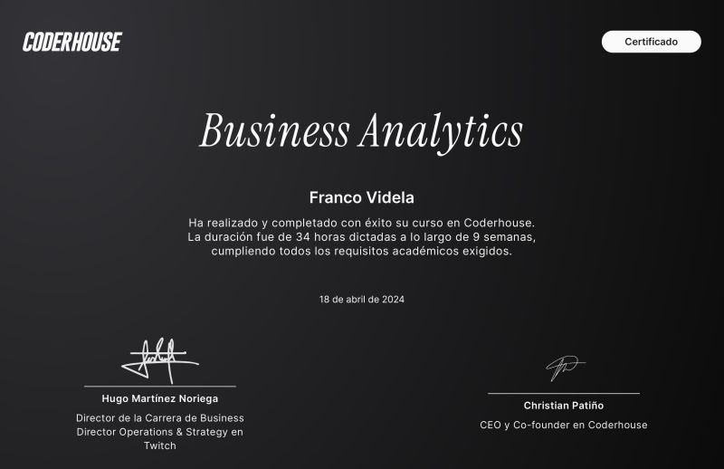 franco videla on LinkedIn: Curso de Business Analytics franco videla on LinkedIn: Curso de Business Analytics