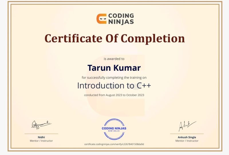 Tarun Kumar on LinkedIn: #dsa #codingninjas #cplusplus # ... Tarun Kumar on LinkedIn: #dsa #codingninjas #cplusplus # ...