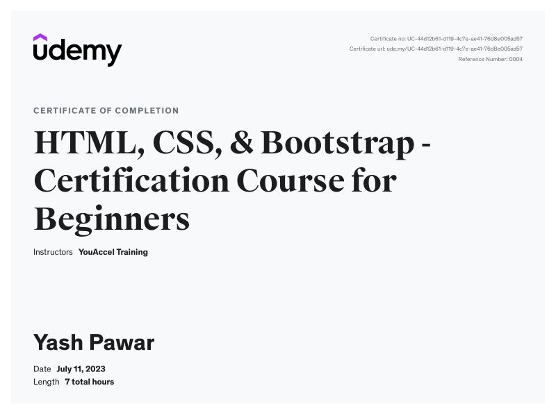 Yash Pawar on LinkedIn: #html #css #bootstrap #certification # ... Yash Pawar on LinkedIn: #html #css #bootstrap #certification # ...