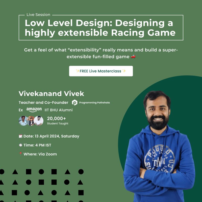 Vivekanand Vivek on LinkedIn: We are doing an event on Machine Coding ... Vivekanand Vivek on LinkedIn: We are doing an event on Machine Coding ...