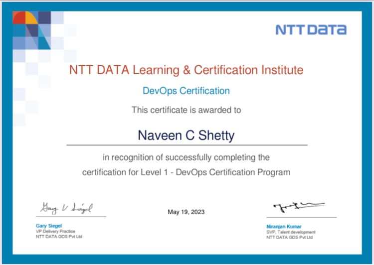 Naveen C Shetty on LinkedIn: #devops #ntt #ntt #devopsengineer # ... Naveen C Shetty on LinkedIn: #devops #ntt #ntt #devopsengineer # ...