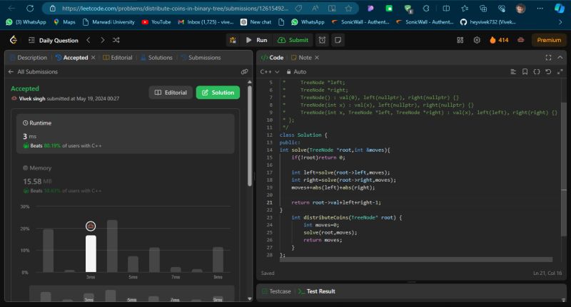 Day 359 of LeetCode challenge: Distribute Coins in Binary Tree | Vivek ... Day 359 of LeetCode challenge: Distribute Coins in Binary Tree | Vivek ...