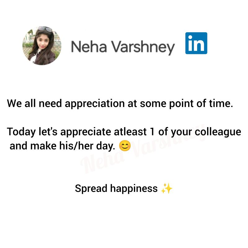 Neha Varshney on LinkedIn: #appriciation #happiness #buddy # ... Neha Varshney on LinkedIn: #appriciation #happiness #buddy # ...