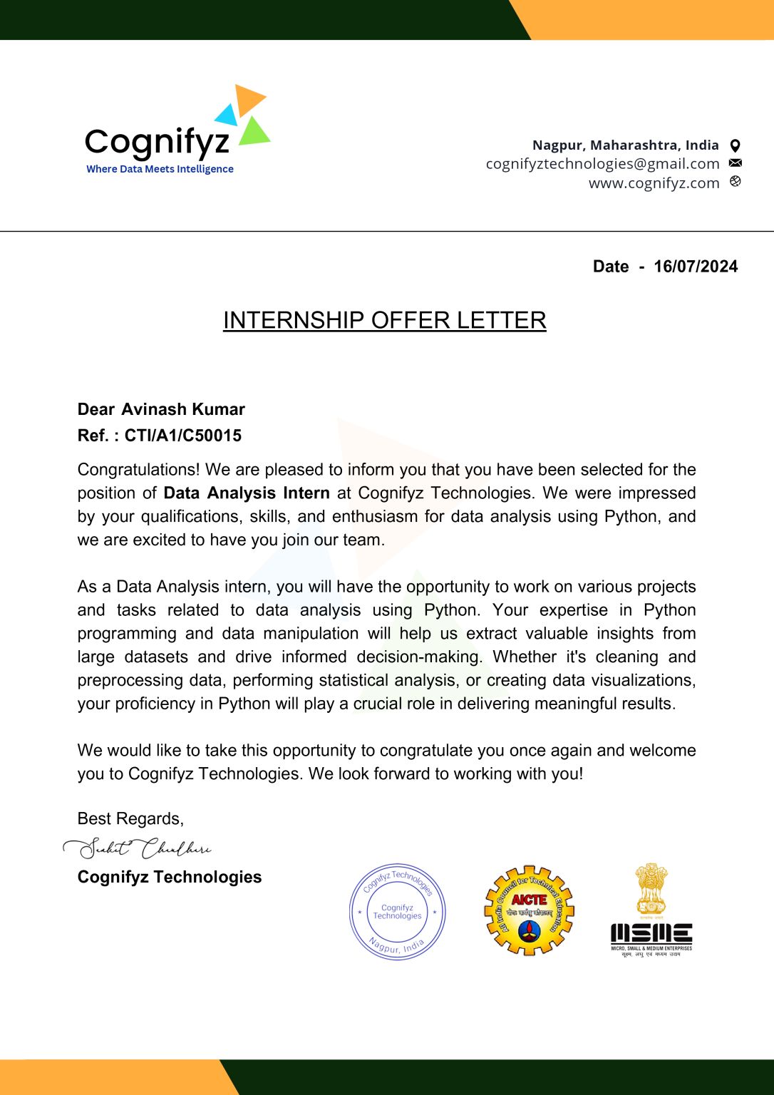 Avinash Kumar on LinkedIn: #cognifyz #cognifyztech #cognifyztechnologies Avinash Kumar on LinkedIn: #cognifyz #cognifyztech #cognifyztechnologies