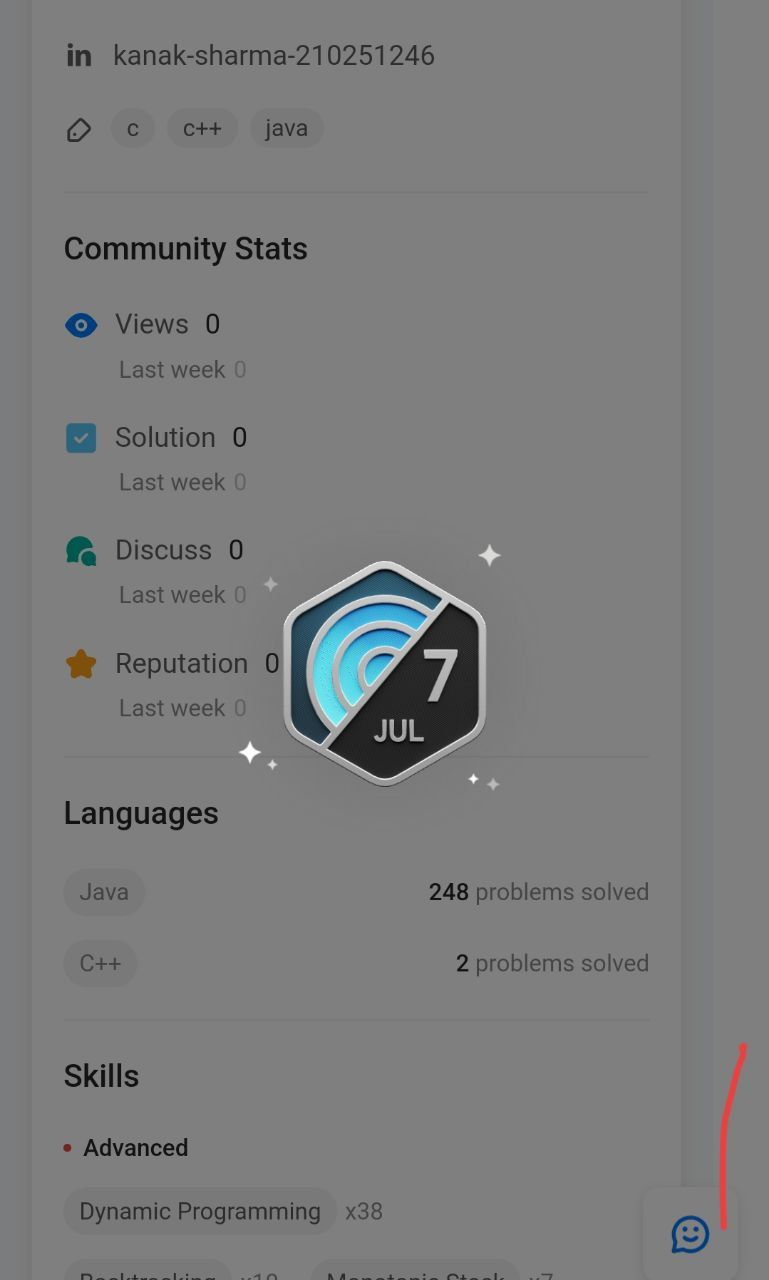 Kanak Sharma on LinkedIn: #leetcodejulybadge #coding #leetcode # ... Kanak Sharma on LinkedIn: #leetcodejulybadge #coding #leetcode # ...