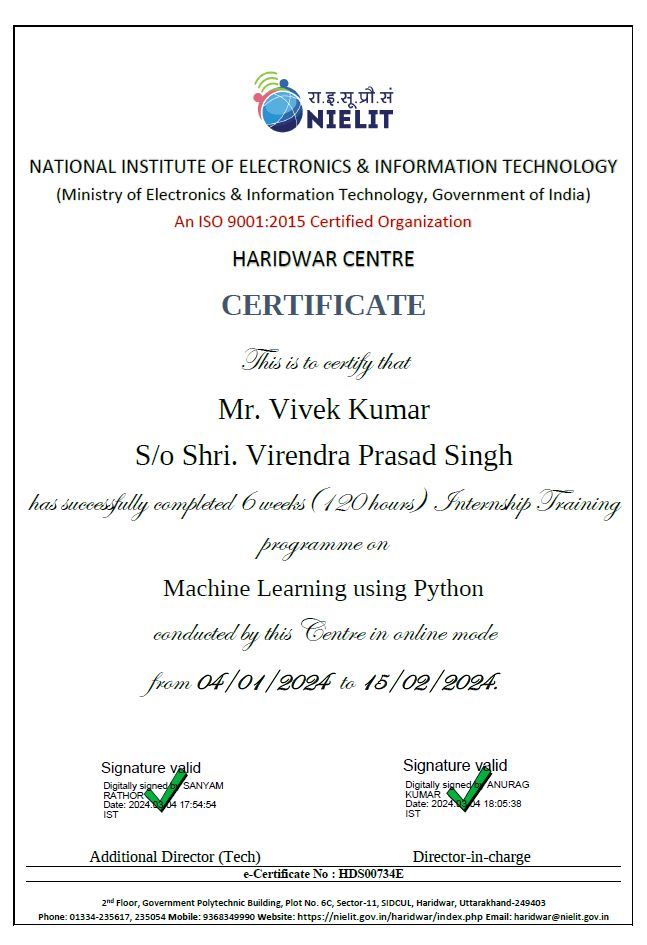 Vivek Kumar on LinkedIn: #python #machinelearning Vivek Kumar on LinkedIn: #python #machinelearning