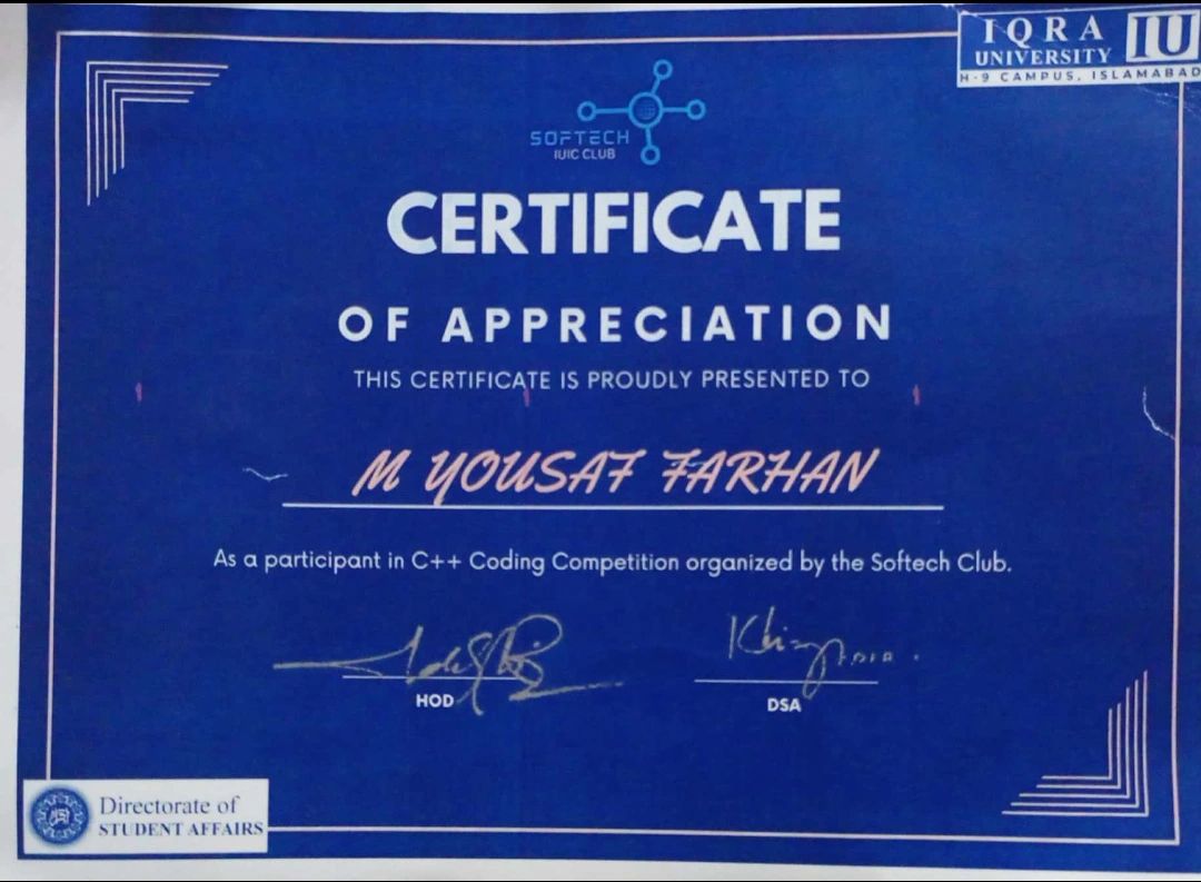 M.Yousaf Farhan on LinkedIn: #cplusplus #codingcompetition # ... M.Yousaf Farhan on LinkedIn: #cplusplus #codingcompetition # ...
