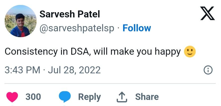 Sarvesh Patel on LinkedIn: #coding #tech #dsa Sarvesh Patel on LinkedIn: #coding #tech #dsa