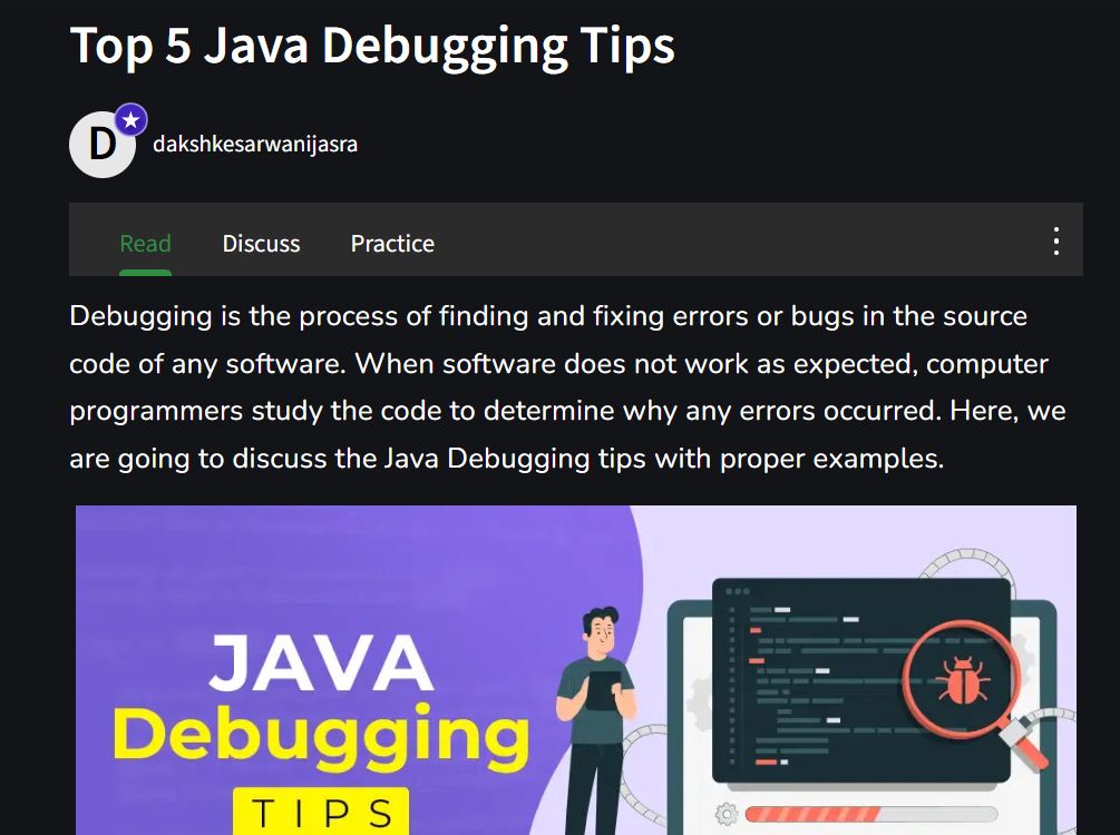 Daksh kesarwani on LinkedIn: #javadebugging #codingtips #geeksforgeeks ... Daksh kesarwani on LinkedIn: #javadebugging #codingtips #geeksforgeeks ...