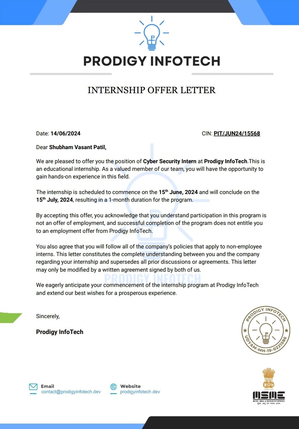 SHUBHAM PATIL on LinkedIn: #internship #techinternship # ... SHUBHAM PATIL on LinkedIn: #internship #techinternship # ...
