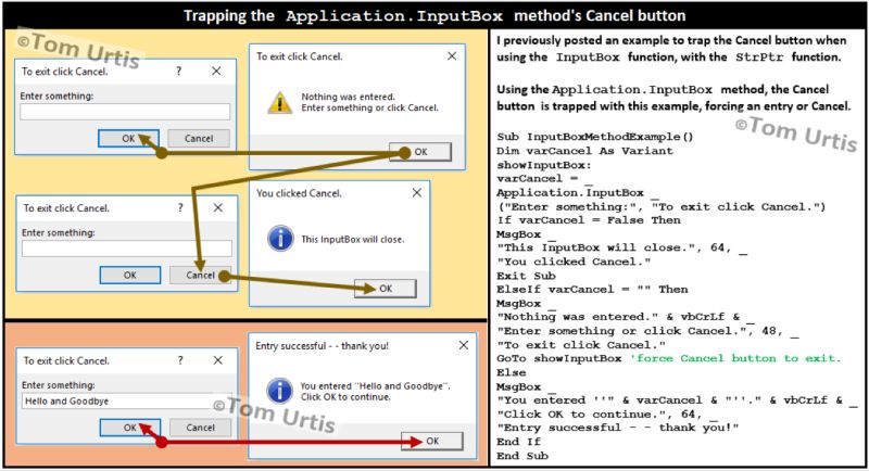 Tom Urtis on LinkedIn: Trapping the Application.InputBox method's ... Tom Urtis on LinkedIn: Trapping the Application.InputBox method's ...
