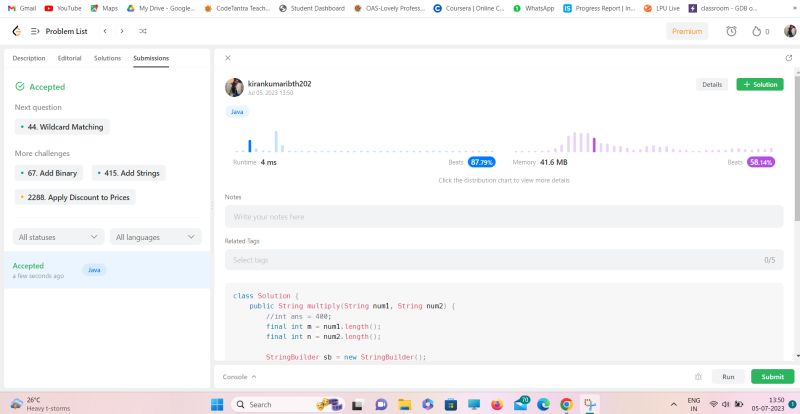 kiran kumari on LinkedIn: Problem : Multiply String Platform : leetcode ... kiran kumari on LinkedIn: Problem : Multiply String Platform : leetcode ...