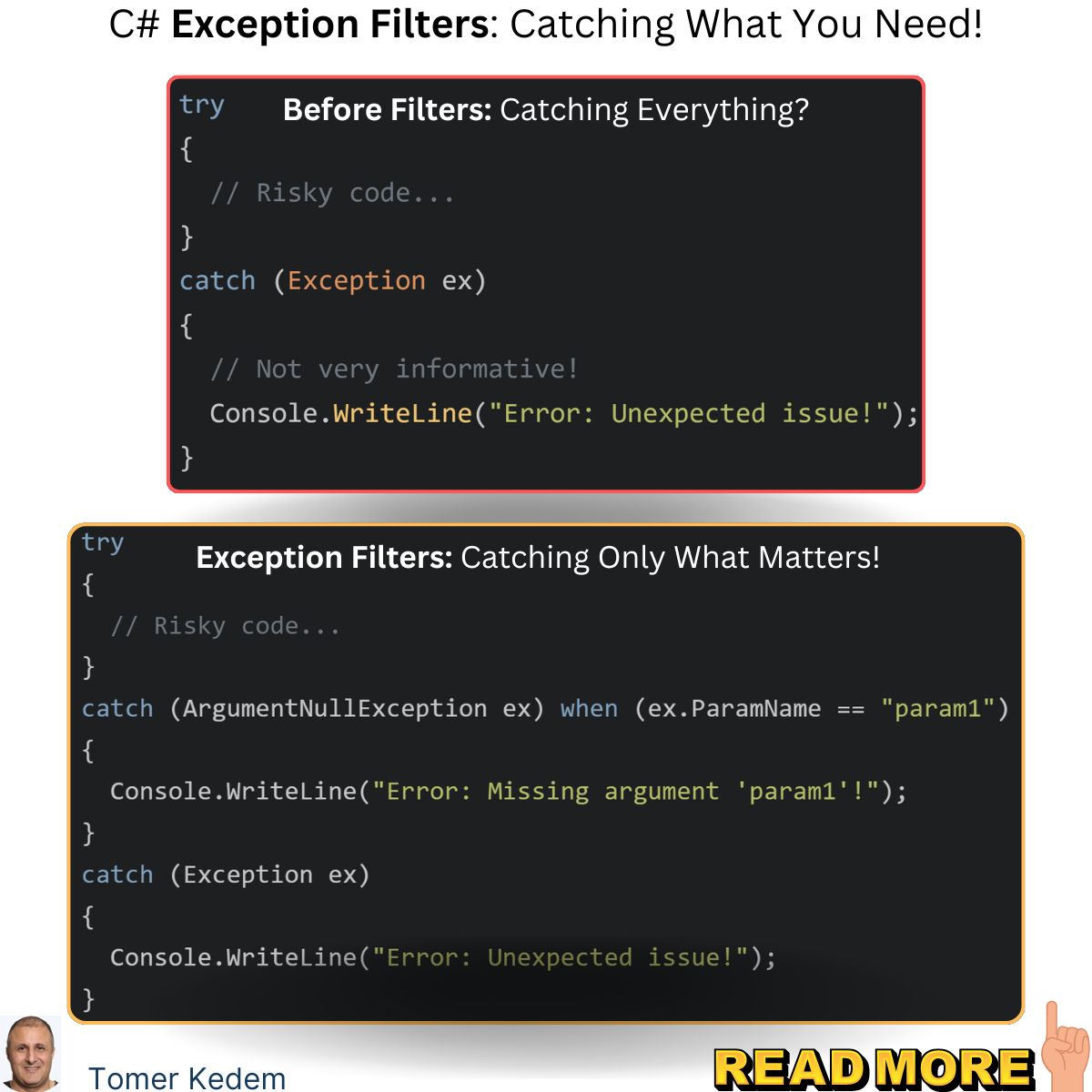 Tomer Kedem on LinkedIn: #csharp #programming #exceptionhandling # ... Tomer Kedem on LinkedIn: #csharp #programming #exceptionhandling # ...