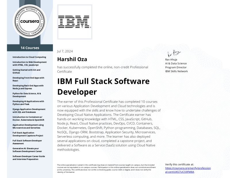 Harshil Oza on LinkedIn: #ibm #fullstackdeveloper #cloudnative # ... Harshil Oza on LinkedIn: #ibm #fullstackdeveloper #cloudnative # ...