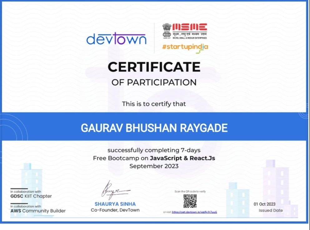 Gaurav Raygade on LinkedIn: #devtown #javascript #reactjs Gaurav Raygade on LinkedIn: #devtown #javascript #reactjs