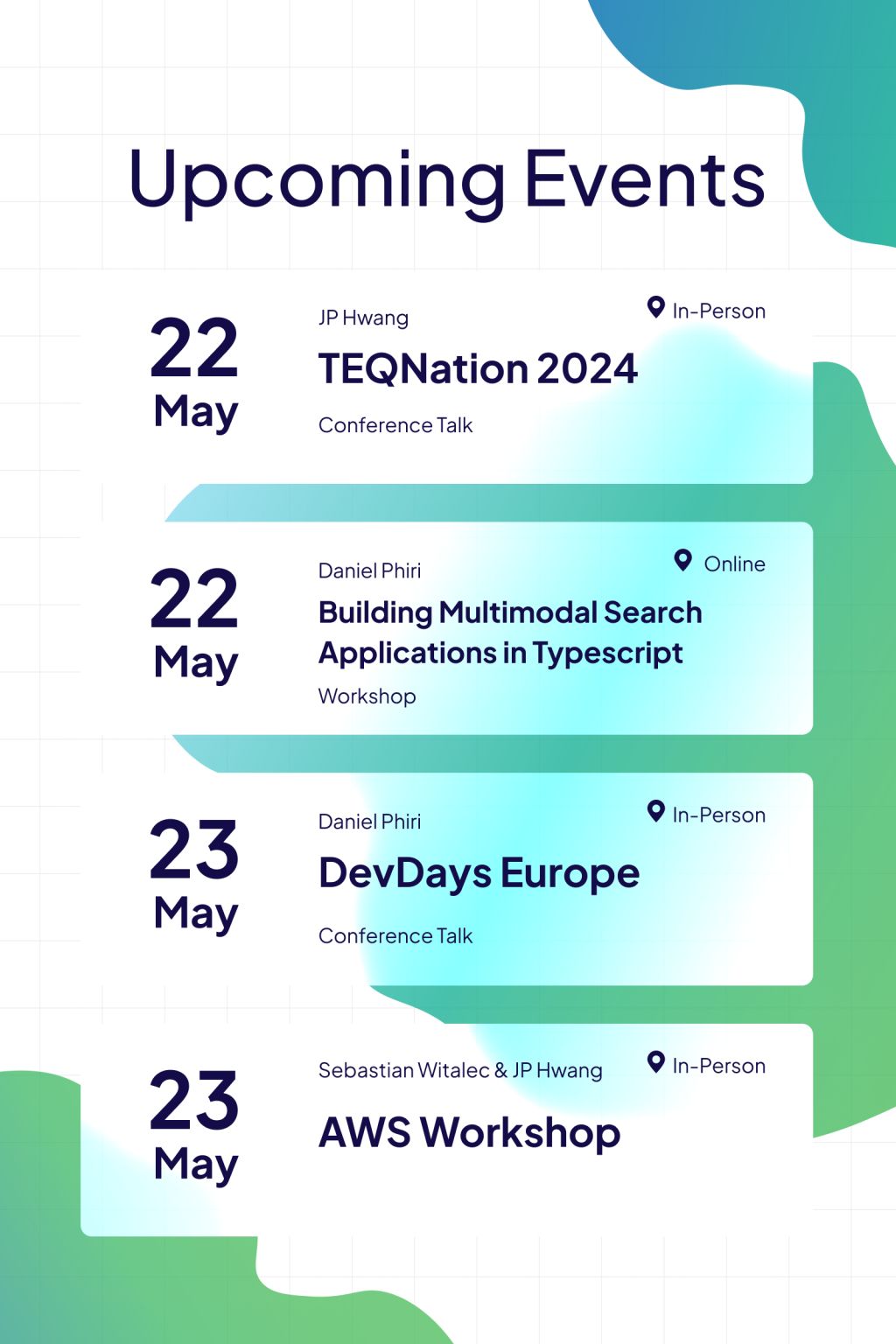 Weaviate on LinkedIn: Join this week's Weaviate events! 🥳 22 May ... Weaviate on LinkedIn: Join this week's Weaviate events! 🥳 22 May ...