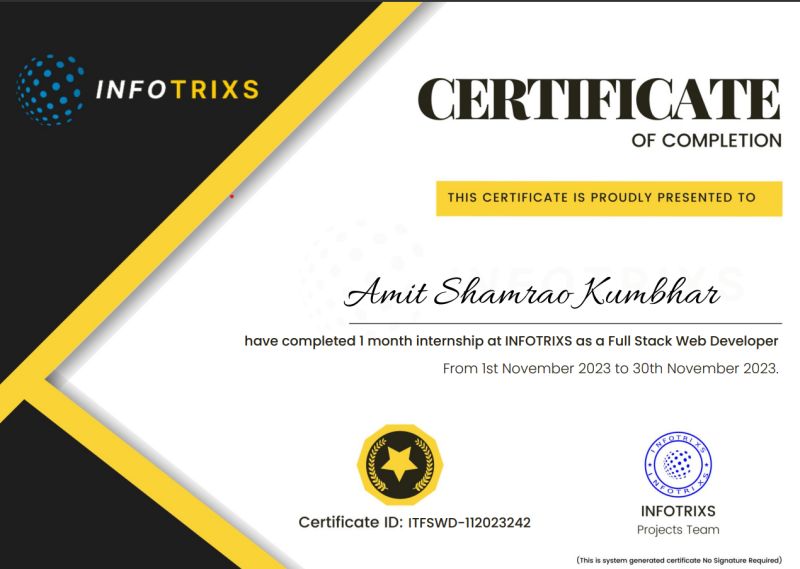 Amit Kumbhar on LinkedIn: #infotrixs #fullstackdeveloper #javadeveloper ... Amit Kumbhar on LinkedIn: #infotrixs #fullstackdeveloper #javadeveloper ...
