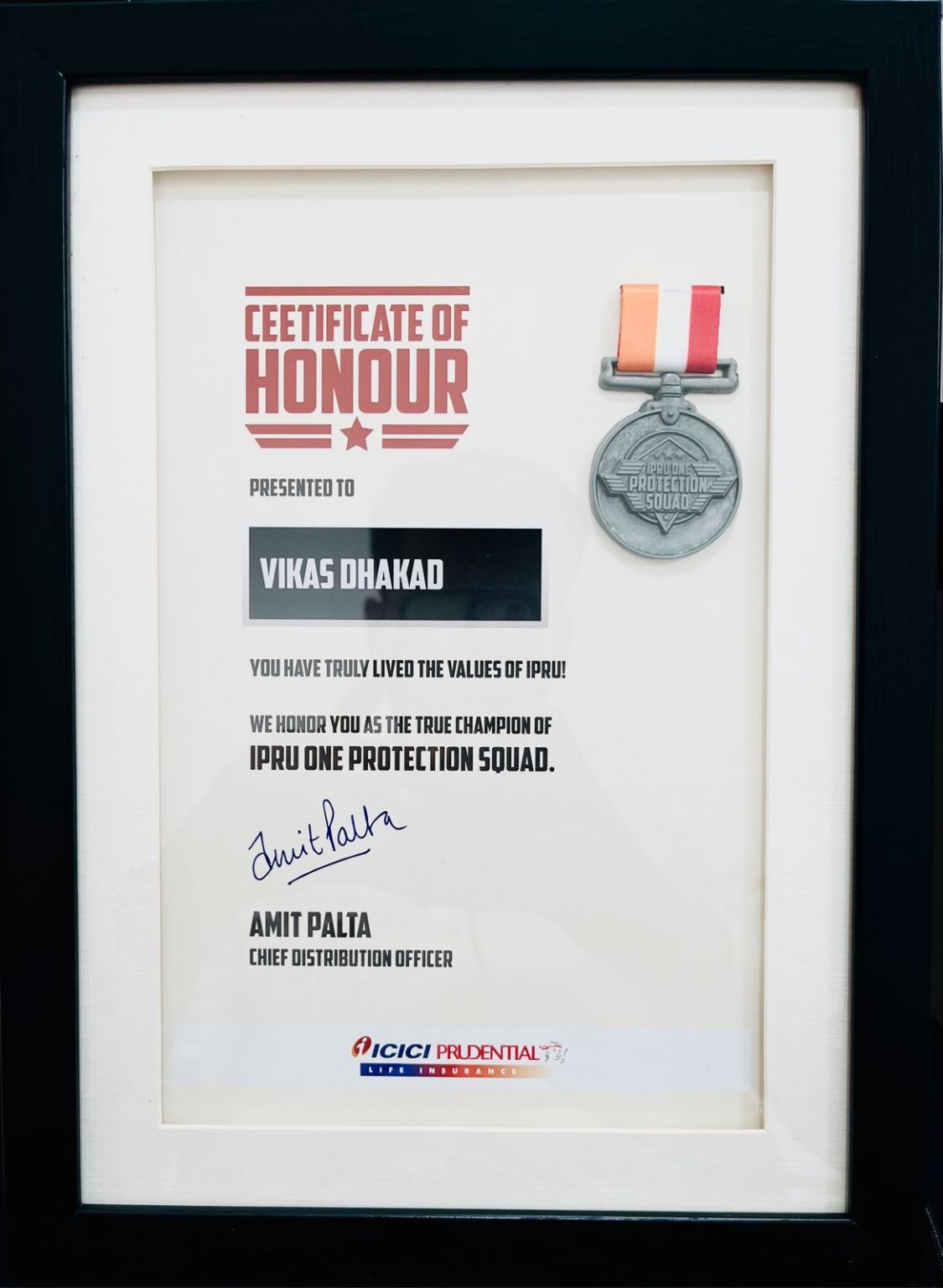 Vikas Dhakad on LinkedIn: #iciciprudential #certificateofhonor #thankful Vikas Dhakad on LinkedIn: #iciciprudential #certificateofhonor #thankful