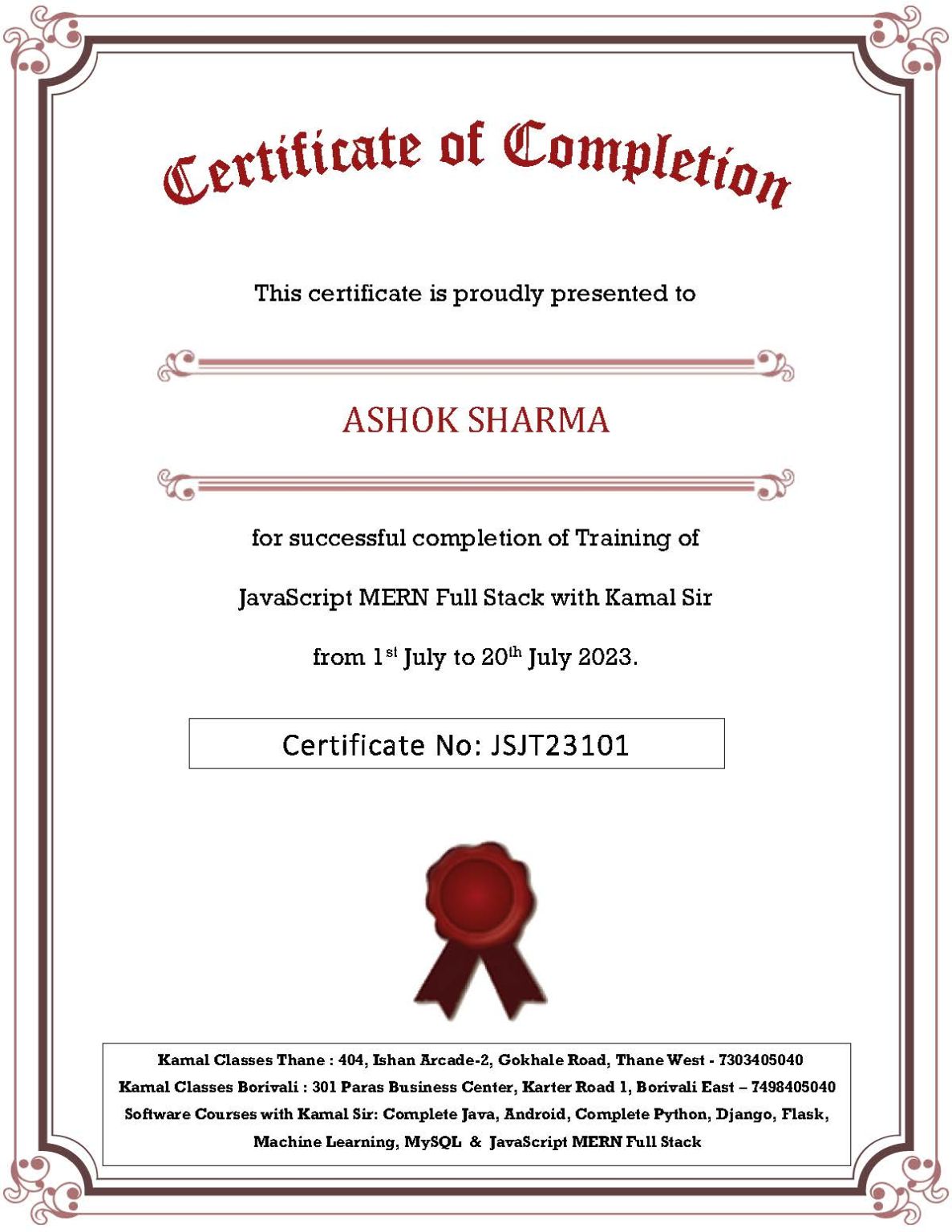 Ashok Sharma on LinkedIn: Completed my Javascript MERN full stack with ... Ashok Sharma on LinkedIn: Completed my Javascript MERN full stack with ...