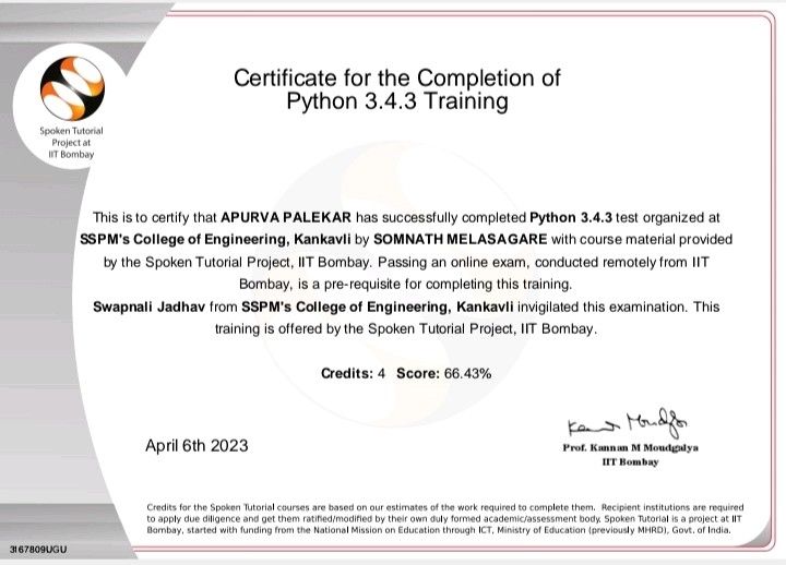 Apurva Palekar on LinkedIn: PYTHON SPOKEN TUTORIAL Apurva Palekar on LinkedIn: PYTHON SPOKEN TUTORIAL