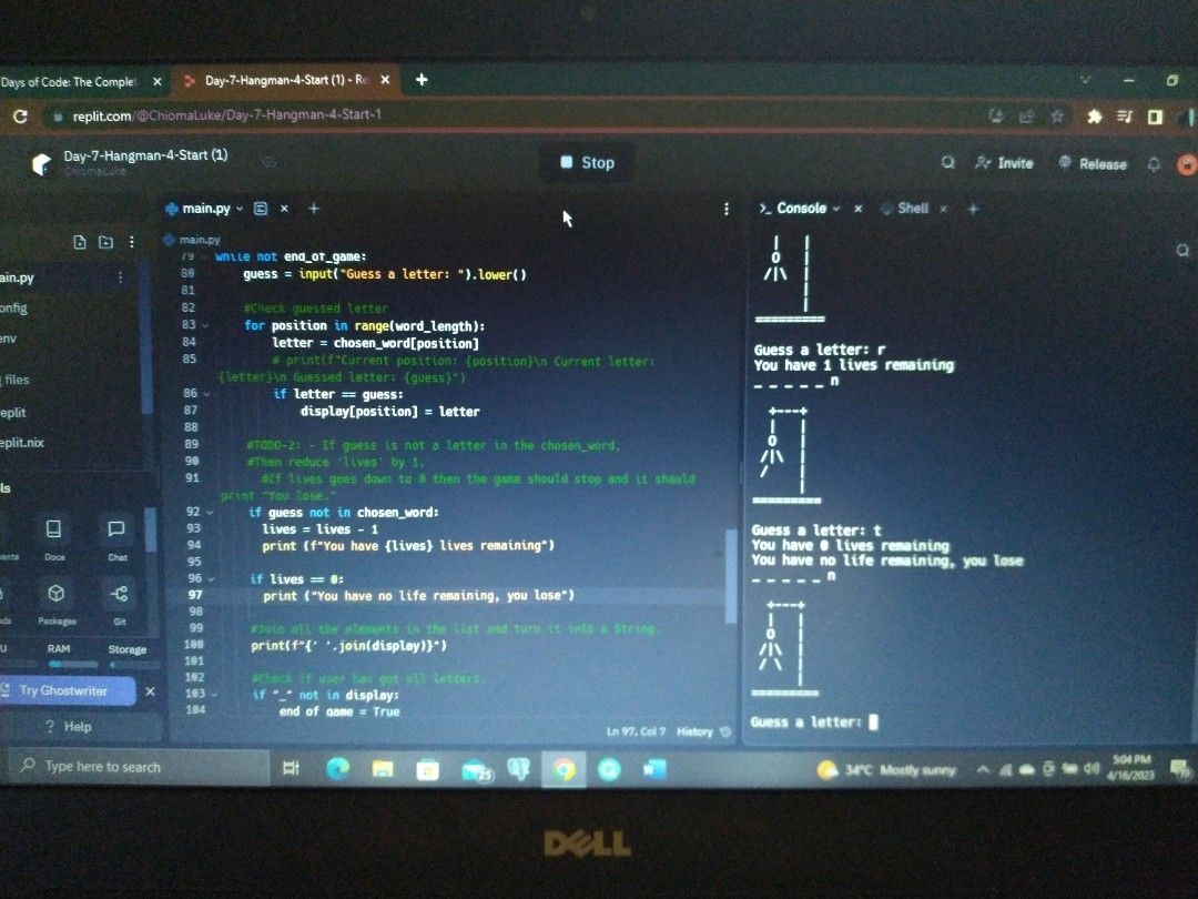 Chioma Luke on LinkedIn: #100daysofcode #100daysofcode #python #programming Chioma Luke on LinkedIn: #100daysofcode #100daysofcode #python #programming
