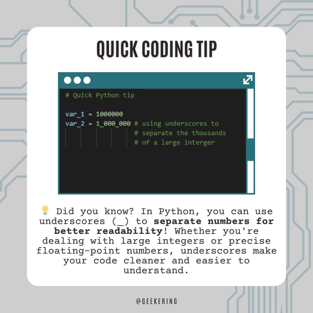 Geekering on LinkedIn: #python #pythontips #coding #learntocode # ... Geekering on LinkedIn: #python #pythontips #coding #learntocode # ...