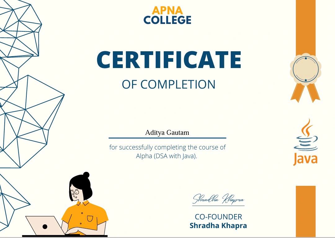 Aditya Gautam on LinkedIn: #apnacollege #java #javadeveloper #dsa Aditya Gautam on LinkedIn: #apnacollege #java #javadeveloper #dsa