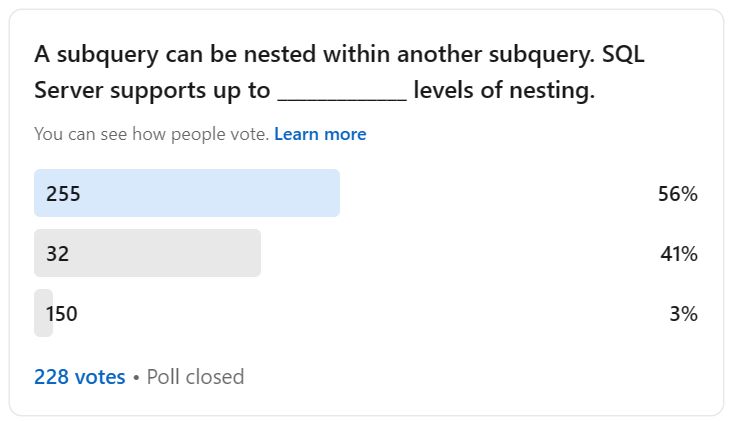 Vivek . on LinkedIn: #sqlserver #oracle #subquerynesting Vivek . on LinkedIn: #sqlserver #oracle #subquerynesting