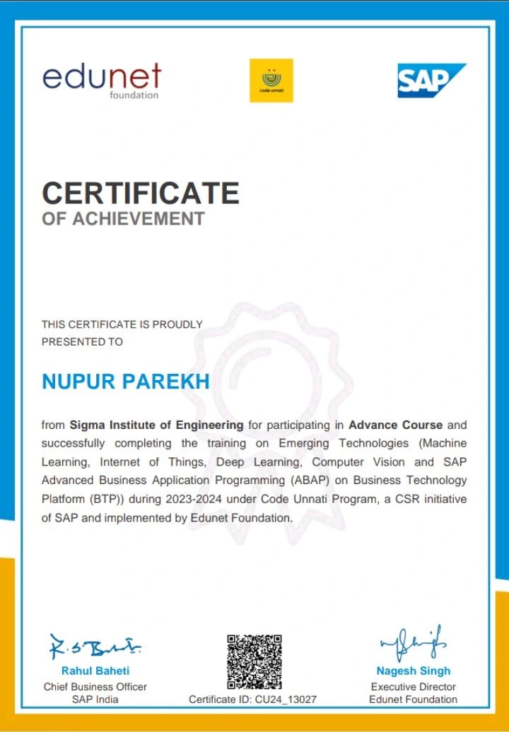 Nupur P. on LinkedIn: #edunetfoundation #sap #certificateofachievement Nupur P. on LinkedIn: #edunetfoundation #sap #certificateofachievement