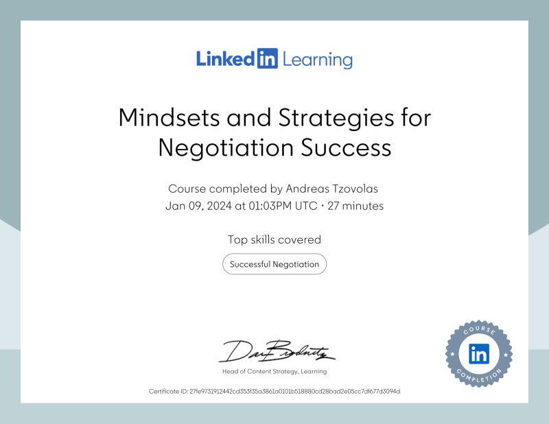 Andreas Tzovolas on LinkedIn: Certificate of Completion Andreas Tzovolas on LinkedIn: Certificate of Completion