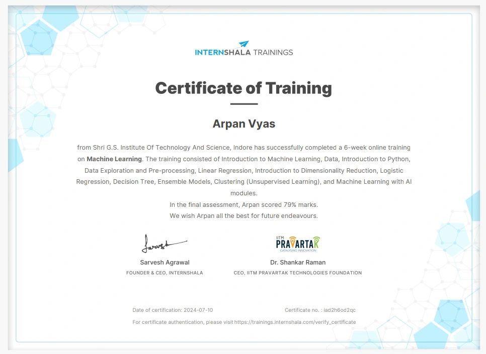 Arpan Vyas on LinkedIn: #machinelearning #iitmadras #nsdc #skillindia # ... Arpan Vyas on LinkedIn: #machinelearning #iitmadras #nsdc #skillindia # ...