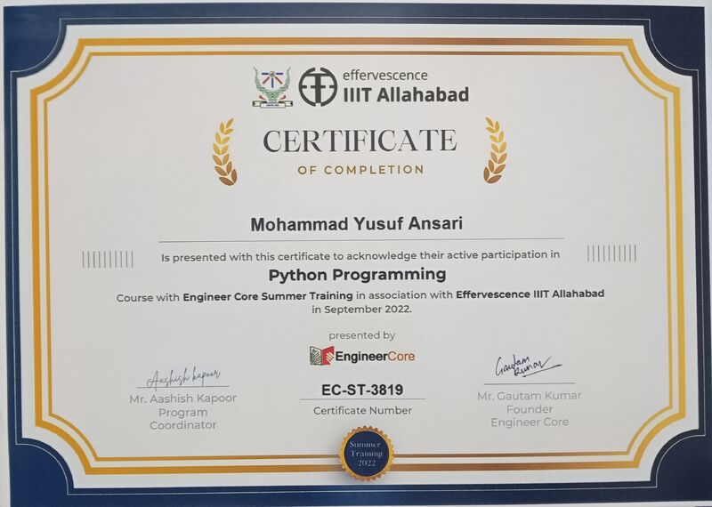 Yusuf Ansari on LinkedIn: #python #programming #iiitallahabad #learning ... Yusuf Ansari on LinkedIn: #python #programming #iiitallahabad #learning ...